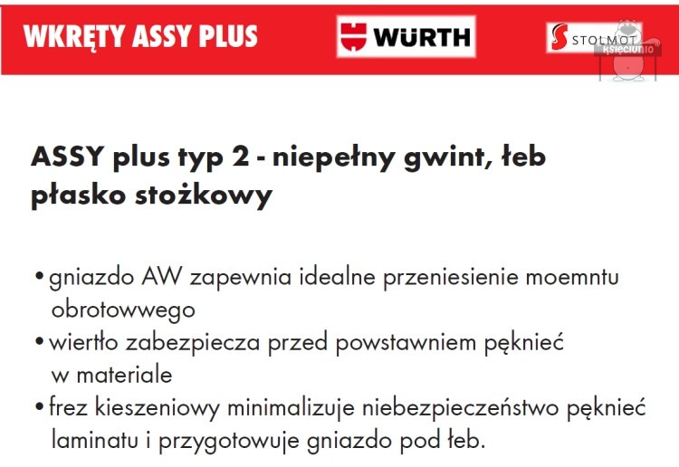 WURTH wkręty ASSY PLUS 4x50 500szt + bit - cena - Sklep internetowy ...